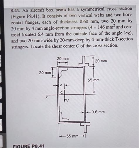 Solved 841 An Aircraft Box Beam Has A Symmetrical Cross