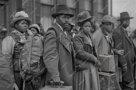 Free Photo Black And White Vintage Scene With People Migrating To