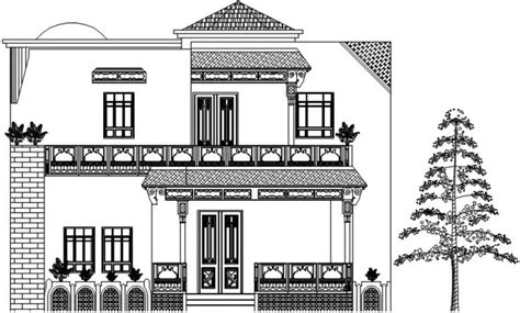 2d Front Elevation Design Autocad File Cadbull Front Elevation