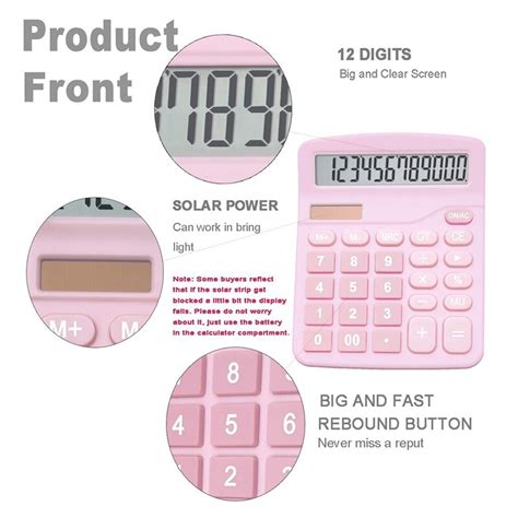 Calculators 12 Digit Dual Power Handheld Desktop Grandado