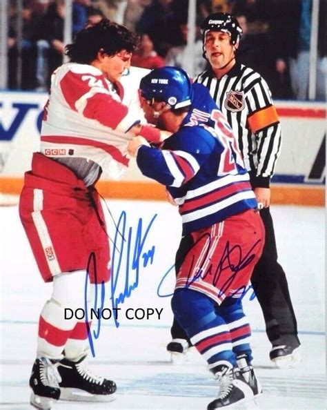 Bob Probert And Tie Domi Autographed 8x10 Signed Reprint Photo Ebay