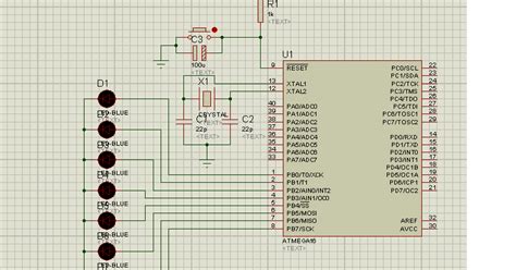 Teknik Elektro Program Atmega16 Simulasi Menyalakan Led Menggunakan