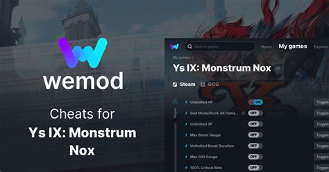 Ys Ix Monstrum Nox Cheats And Trainers For Pc Wemod