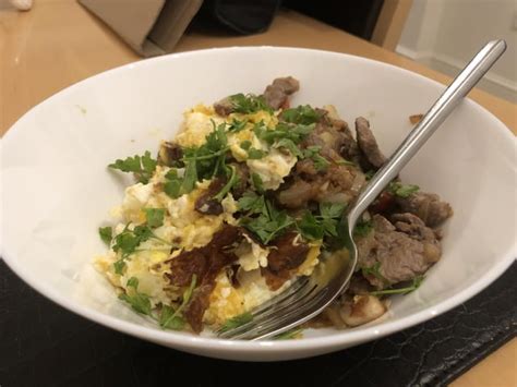 just tried to make a steak potato and egg hash doesn t look the best