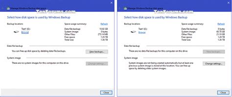 Manage Space For Windows Backup In Windows 10 Tutorials