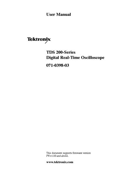 Tektronix Tds 200 Series User Service Manual Download Schematics Eeprom Repair Info For