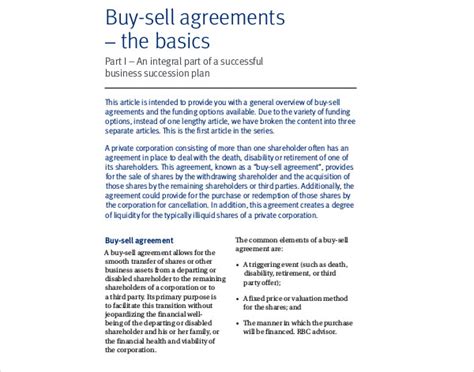 9 Buy Sell Agreement Examples