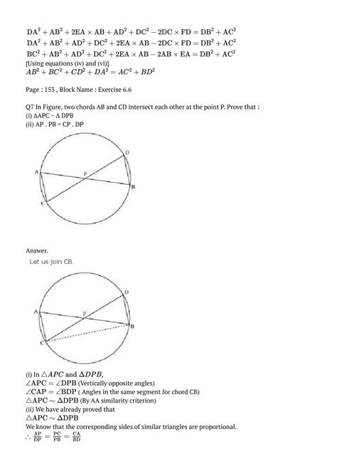 NCERT Solutions Class Maths Chapter Triangles Question Answer PDF AglaSem