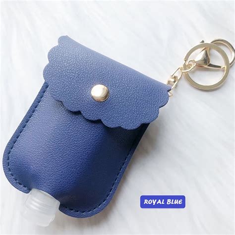 Hoarboeg 30ml Portable Leather Size Keychain Hand Sanitizer Holder