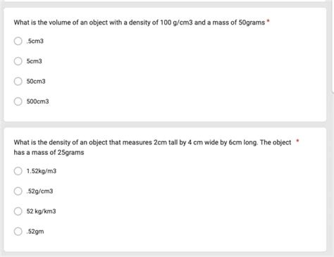 Mass Density And Volume Practice By Coach H Science Class Tpt