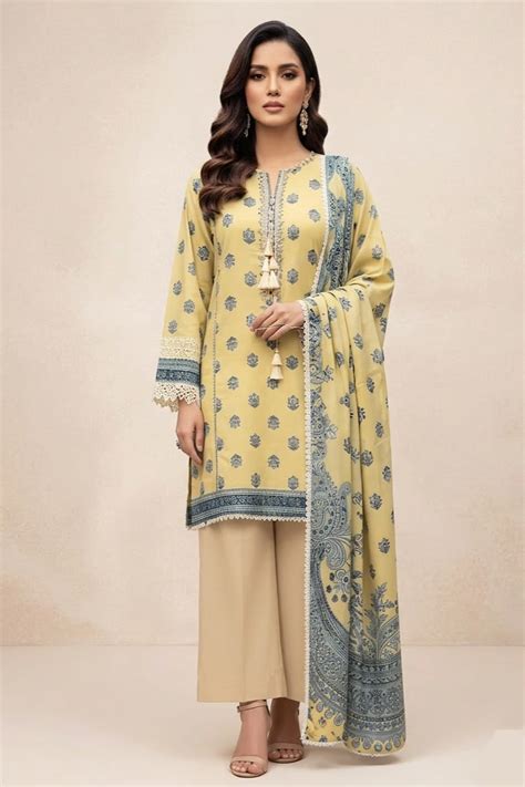 Jacquard Unstitched Printed Lawn 3pc Jaquard Pl 3p 3974 Branded Cut Pieces