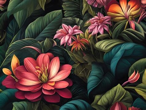 Premium Ai Image Beautiful Floral And Botanical Wallpaper Design