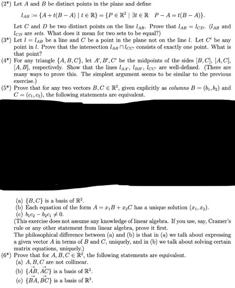 Solved Let A And B Be Distinct Points In The Plane And Chegg