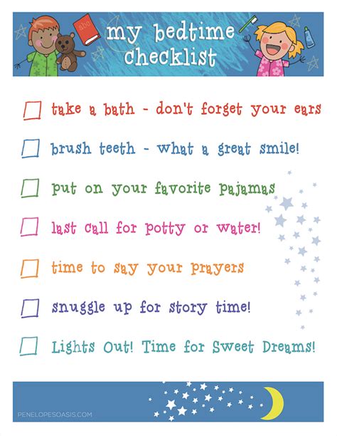 Bedtime Routine Checklist