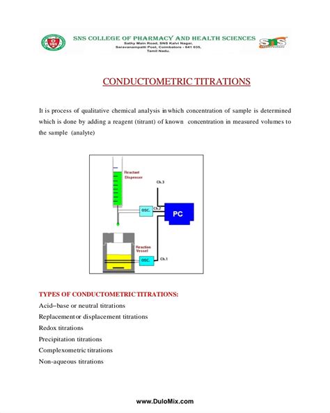 conductometry titrations hand written notes pdf download now dulomix