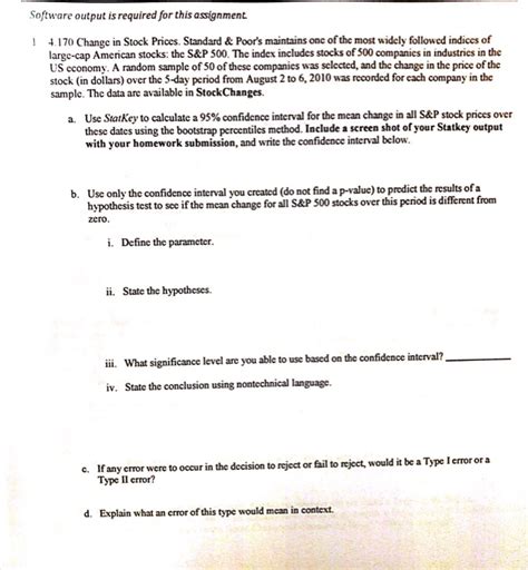 Software Output Is Required For This Assignment 1