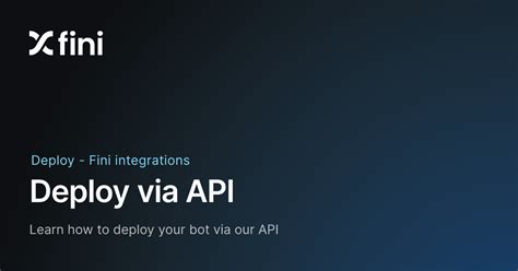 Deploy Via Api Fini Ai