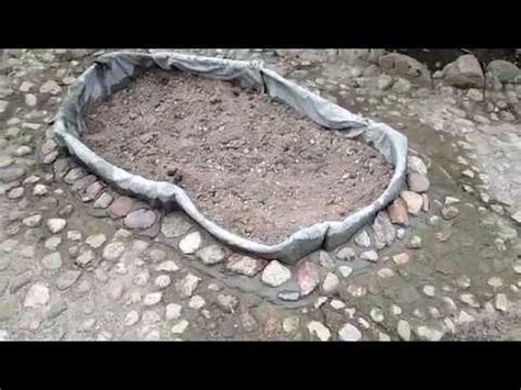 Бордюр из ткани,пропитанной цементом - YouTube