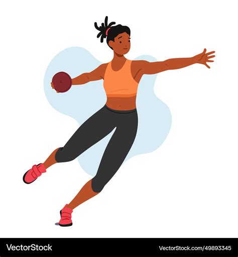 Discus Throwing Athlete Exhibits Precision Vector Image