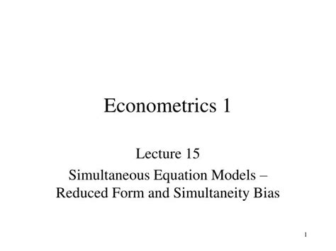 PPT Econometrics PowerPoint Presentation Free Download ID