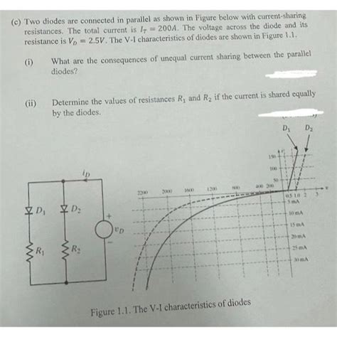 Solved (c) ﻿Two diodes are connected in parallel as shown in | Chegg.com