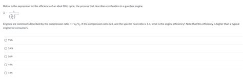 Solved Below Is The Expression For The Efficiency Of An Chegg