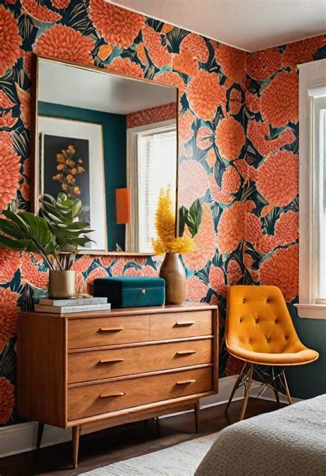 Mid Century Bedroom Wallpaper