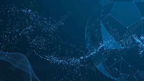 Blue Gradient Business Atmosphere Technology Big Data Internet Particle Powerpoint Background