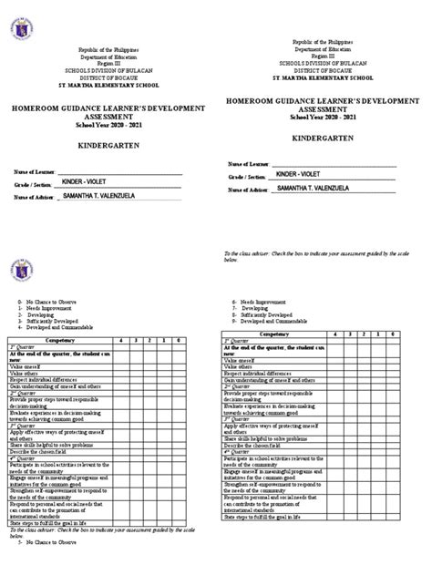 Kindergarten Learner Development Assessment Pdf Kindergarten Learning