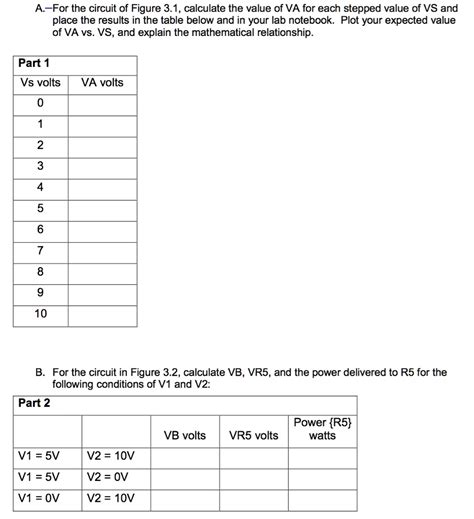 A For The Circuit Of Figure 31 Calculate The Value Of Va For Each