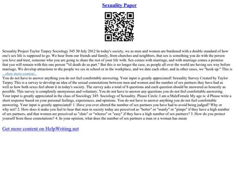 Sexuality Paper Pdf Sexual Health Diseases And Conditions