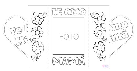 Tarjetas Sorpresa Para Colorear Y Recortar Para El Día De La Madre
