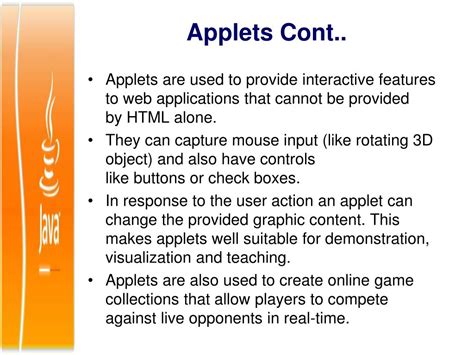 Ppt Applets Powerpoint Presentation Free Download Id5425663