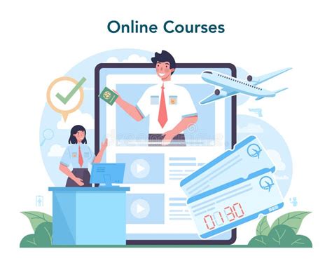 Customs Officer Concept Passport Control At The Airport Stock Vector Illustration Of Luggage