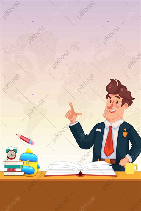 Cartoon Style Teacher Training Tutorial Class Poster Backgrounds Psd
