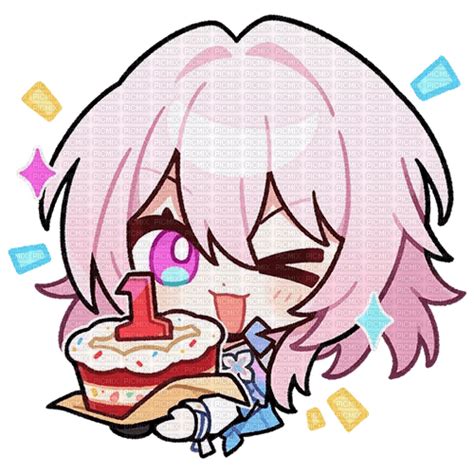 March 7th Sticker 1st Anniversary March 7th Honkai Star Rail