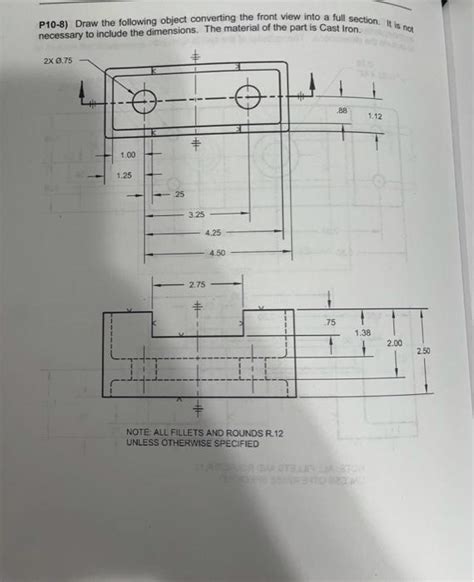 solved p10 8 draw the following object converting the front