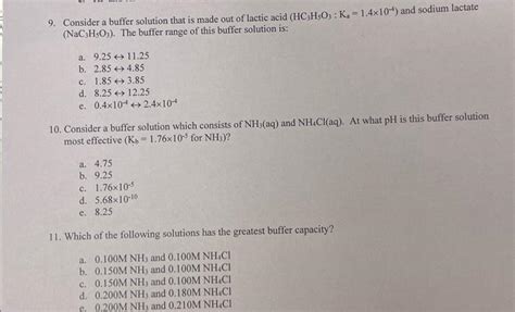 Solved Consider A Buffer Solution That Is Made Out Of Chegg