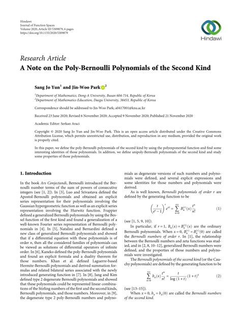 Pdf A Note On The Poly Bernoulli Polynomials Of The Second Kind