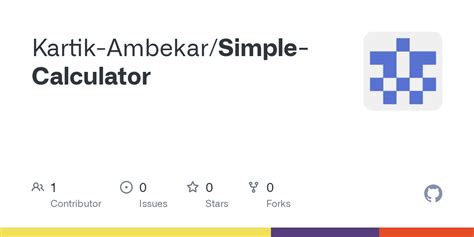 GitHub Kartik Ambekar Simple Calculator