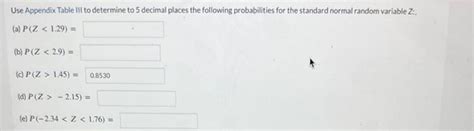 solved use appendix table ill to determine to 5 decimal