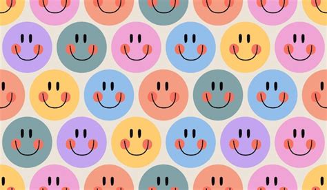 Premium Vector Cute Smile Icons Pattern Background Vector Design