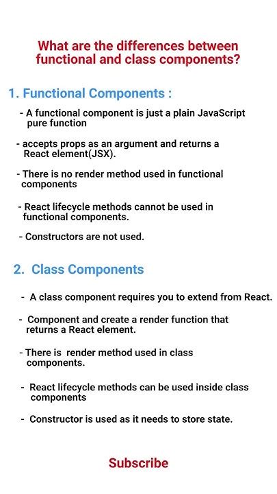 react tutorial 6 what are the differences between functional and class components react