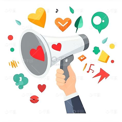爱心ai数字艺术 Marketing卡通风手绘喇叭爱心音符交流插画 Ai平面元素免费下载 Png格式 4096像素 编号71596591 千图网
