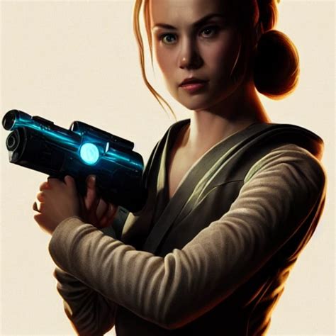 Professional Portrait Of Young Jedi Woman With A Blaster Star Wars By