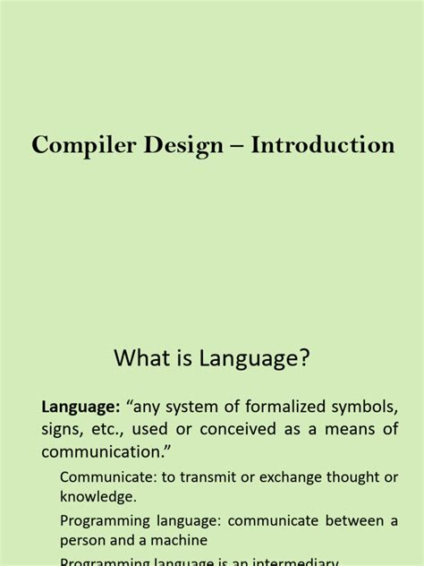 Compiler Design Introduction Pdf Compiler Assembly Language