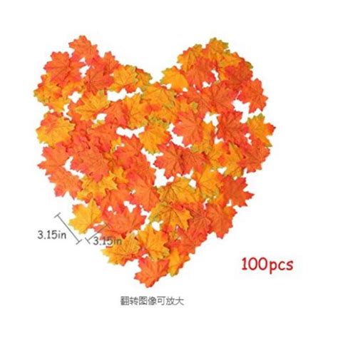Home Decora 100 Pcs Assorted Mixed Fall Colored Artificial Maple Leaves For Weddings Events And