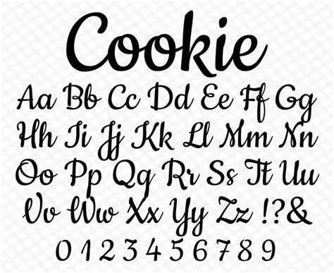 Cookie Font Fortune Cursive Font Cookie Font Chocolate Cookies Font