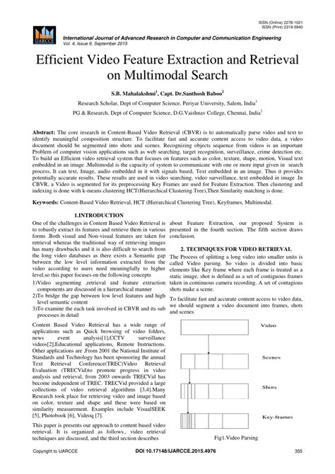 Pdf Efficient Video Feature Extraction And Retrieval On Multimodal Search