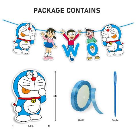 Card Stock 250 Gsm Good Quality Doraemon Two Banner For Birthday